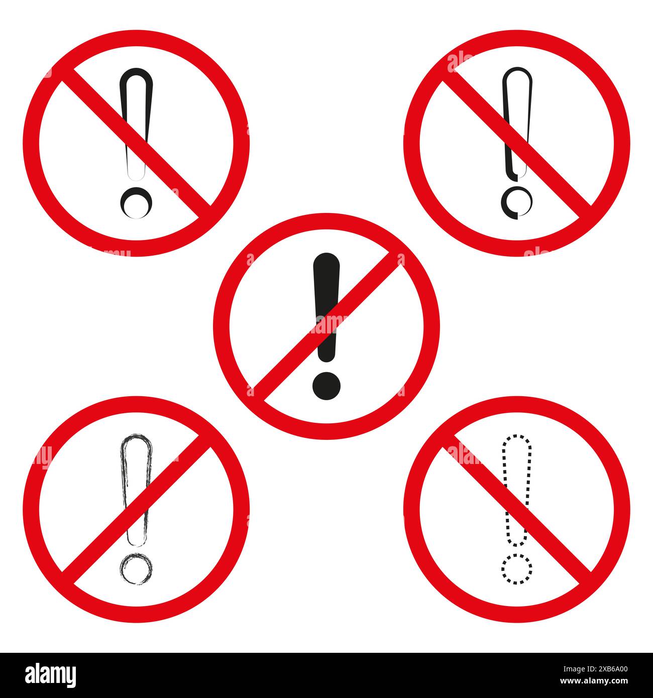 Prohibition signs set. Caution warning icons. Vector no symbols Stock ...