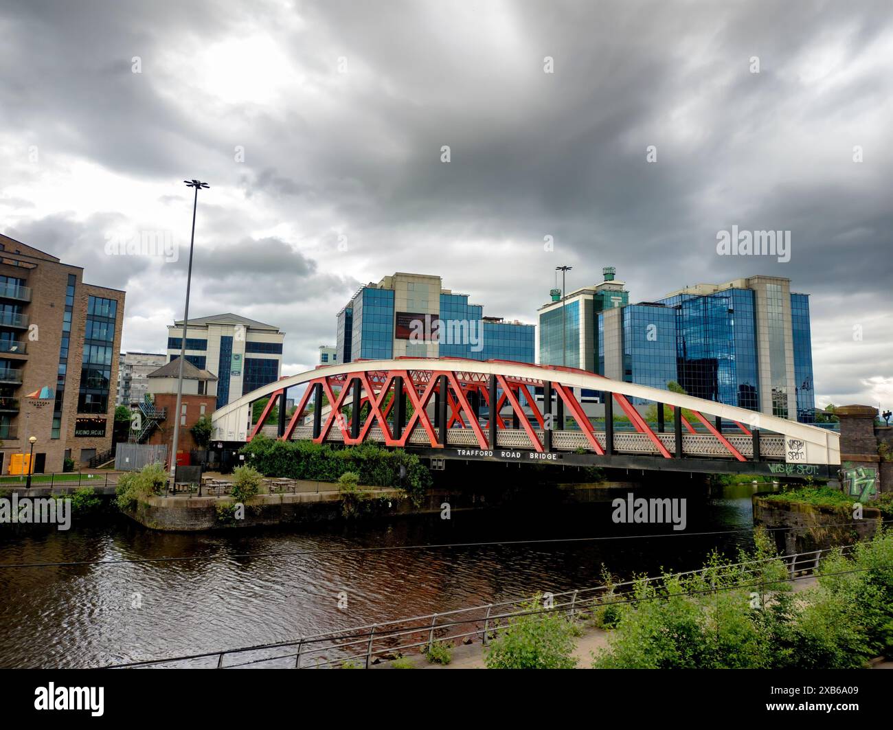 The Trafford Road Swing Bridge spanning the Manchester Ship Canal in ...