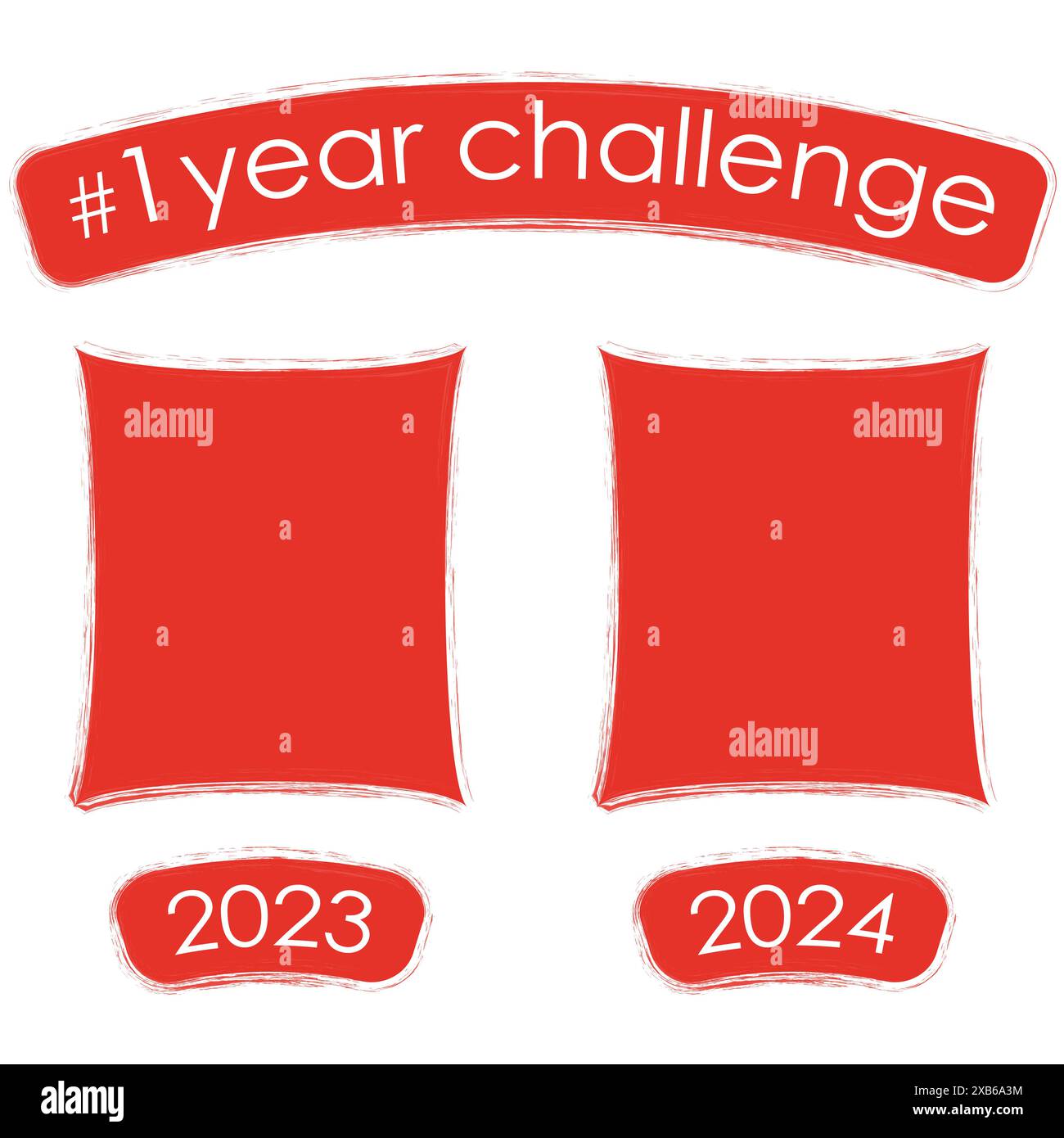 1 Year Challenge comparison. Yearly progress banners. Vector template ...
