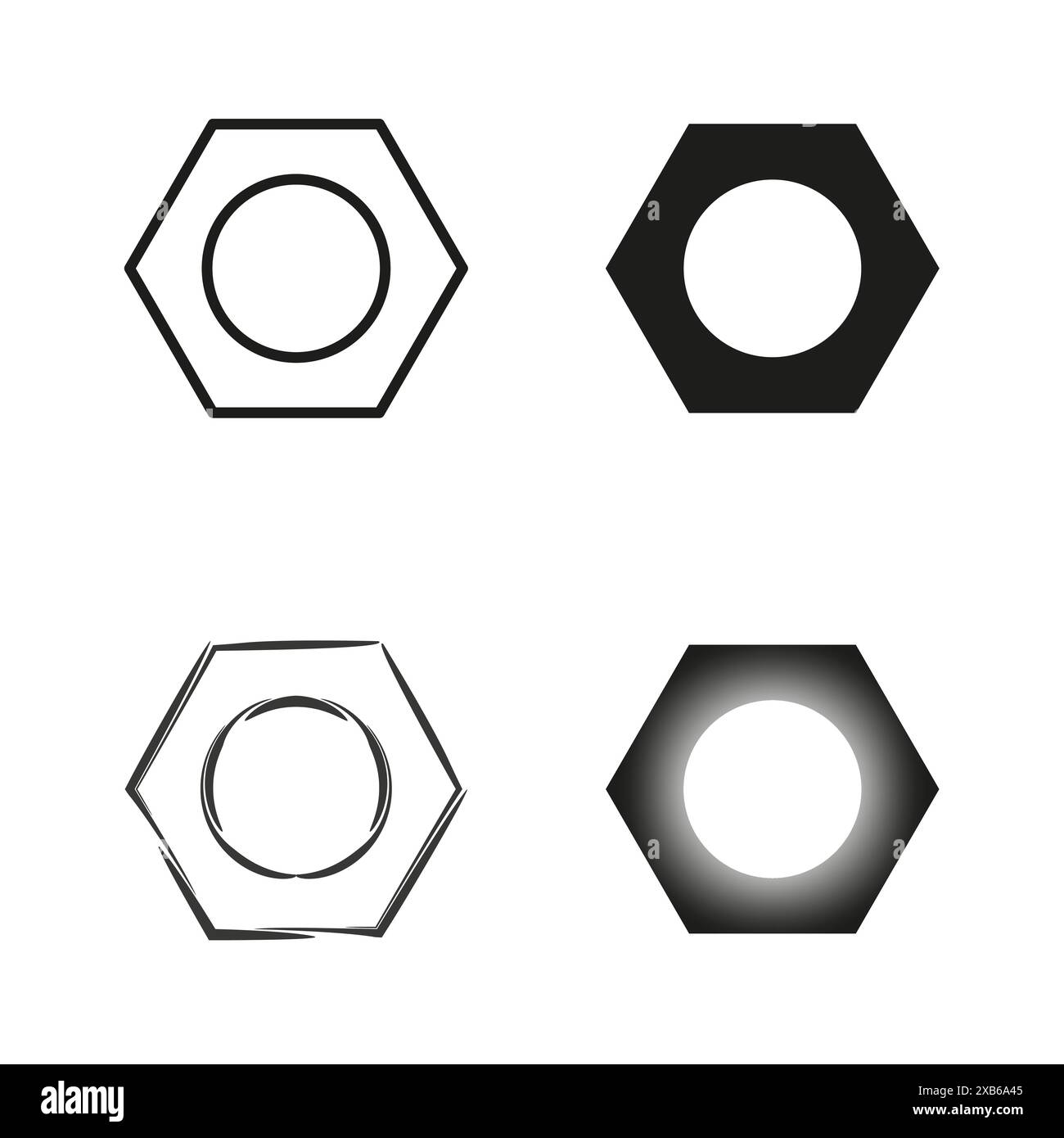 Hex nut bolt Stock Vector Images - Alamy