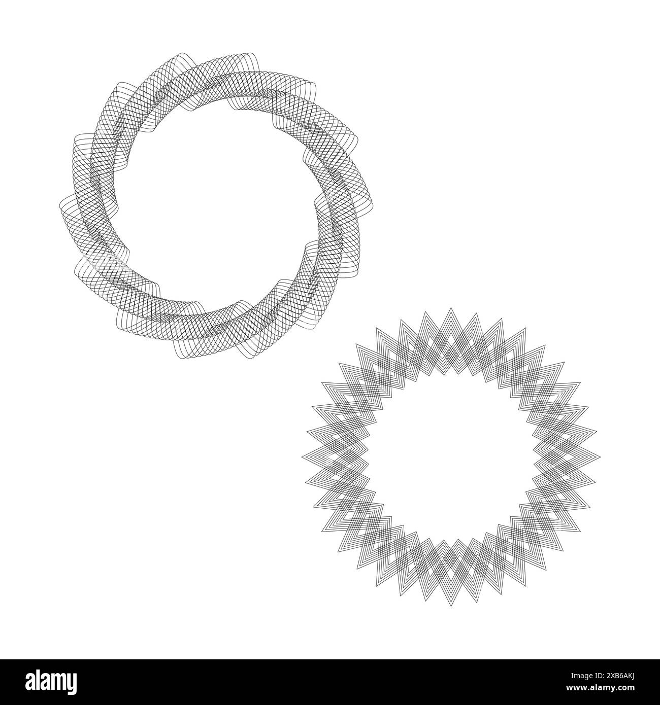 Geometric Circular Designs Abstract Line Art Black And White Shapes