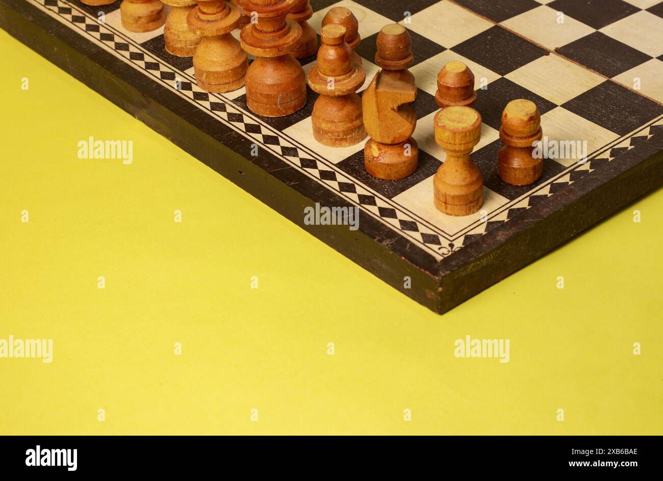 background concept and world chess day, a chess board complete with ...
