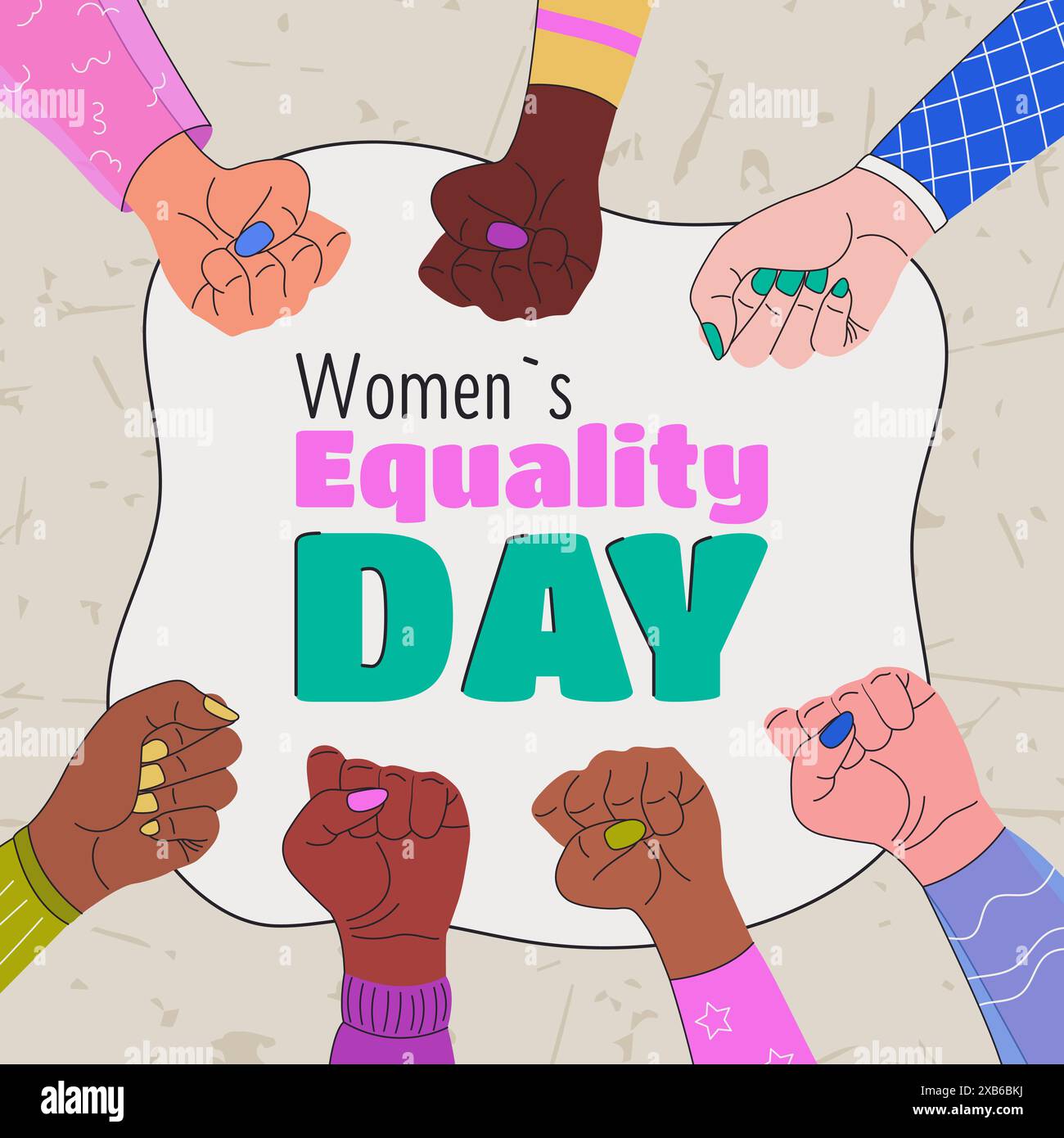 Womens Equality Day Banner with Female Hands Stock Vector Image & Art ...