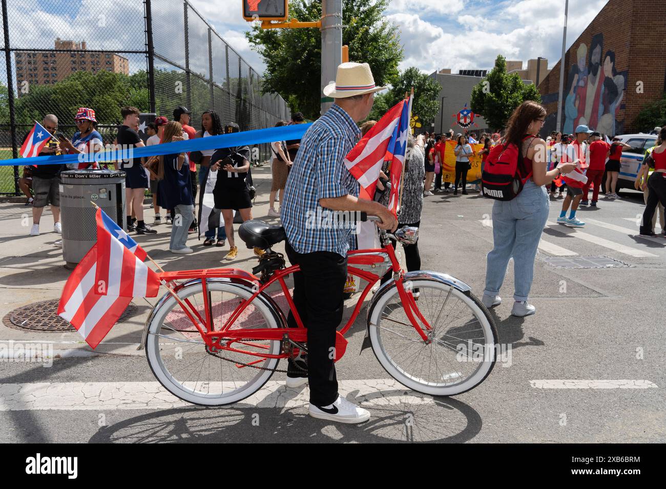 Brooklyn, United States. 09th June, 2024. An older man with his bike ...