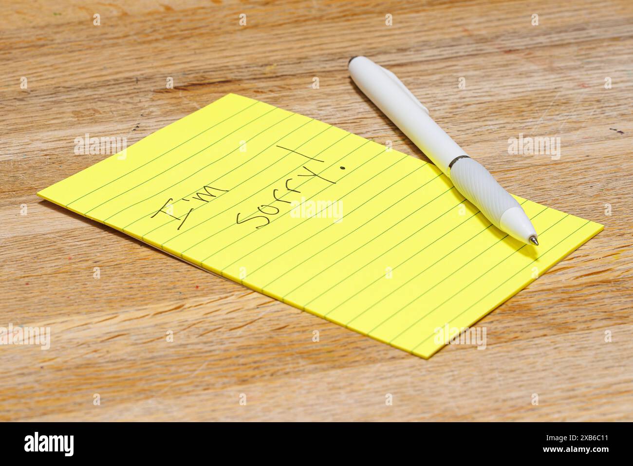 Handwritten Note Saying "I'm Sorry Stock Photo - Alamy