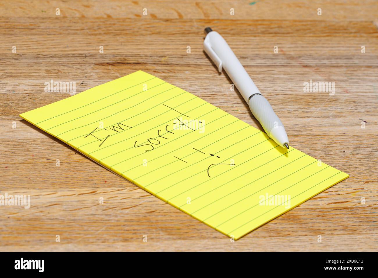 Handwritten Note Saying "I'm Sorry Stock Photo - Alamy