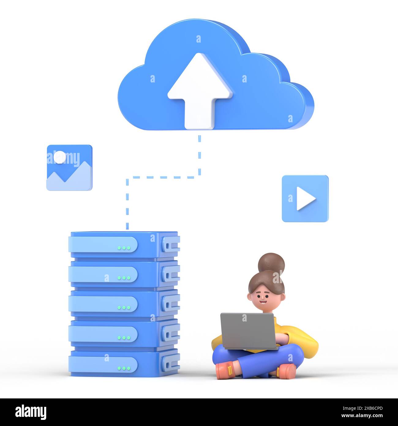 Data server web concept. Storage technology, database. Template of ...