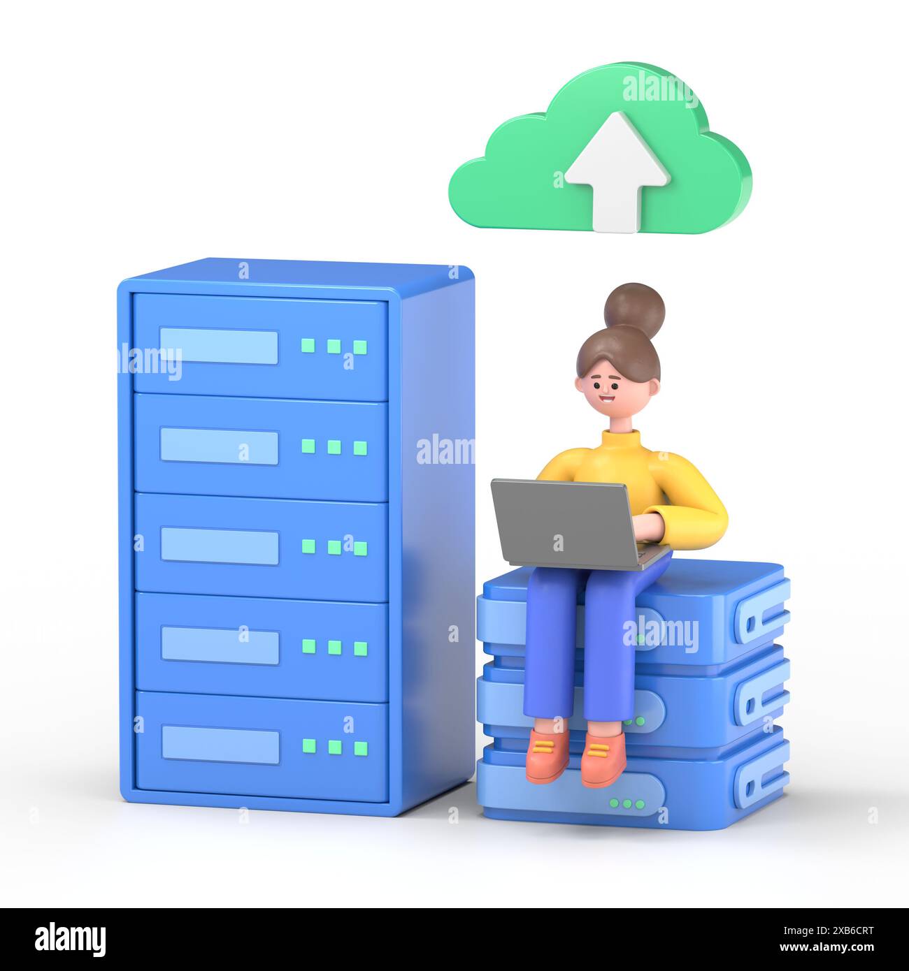 3d Illustration Of Businessmanbig Data And Cloud Computing Business Characters Using Remote