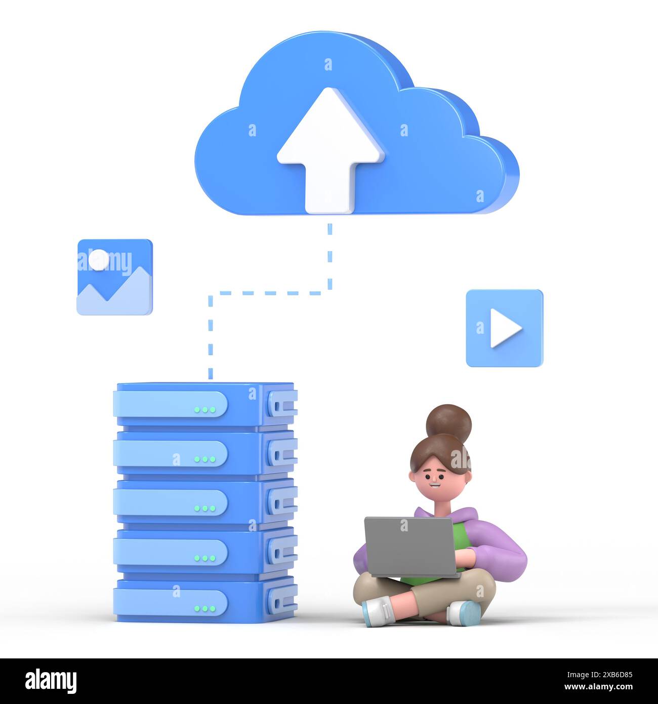 Data server web concept. Storage technology, database. Template of ...