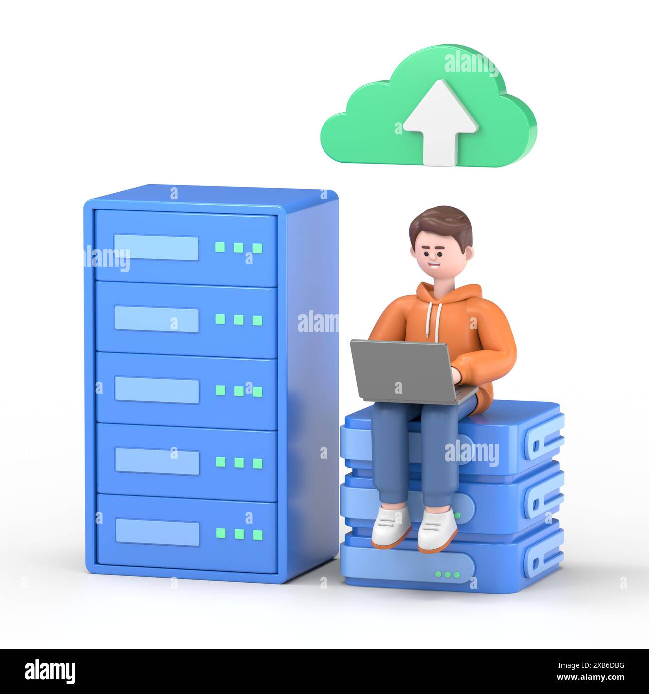 3d Illustration Of Businessmanbig Data And Cloud Computing Business