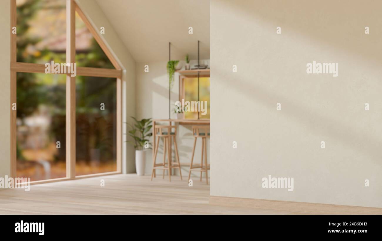 The interior design of an indoor corridor in a comfortable minimalist ...