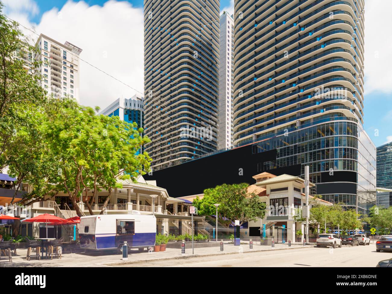 Brickell Miami scene 2024. Streetview of shops at Brickell Stock Photo ...