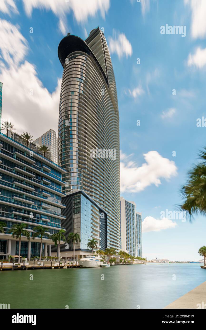 Explore Downtown Miami and Brickell. View of the Miami River lined with ...