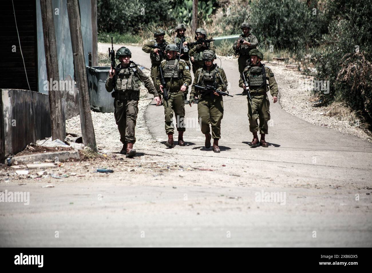 Tubas, Palestine. 10th June, 2024. Israeli soldiers take their ...