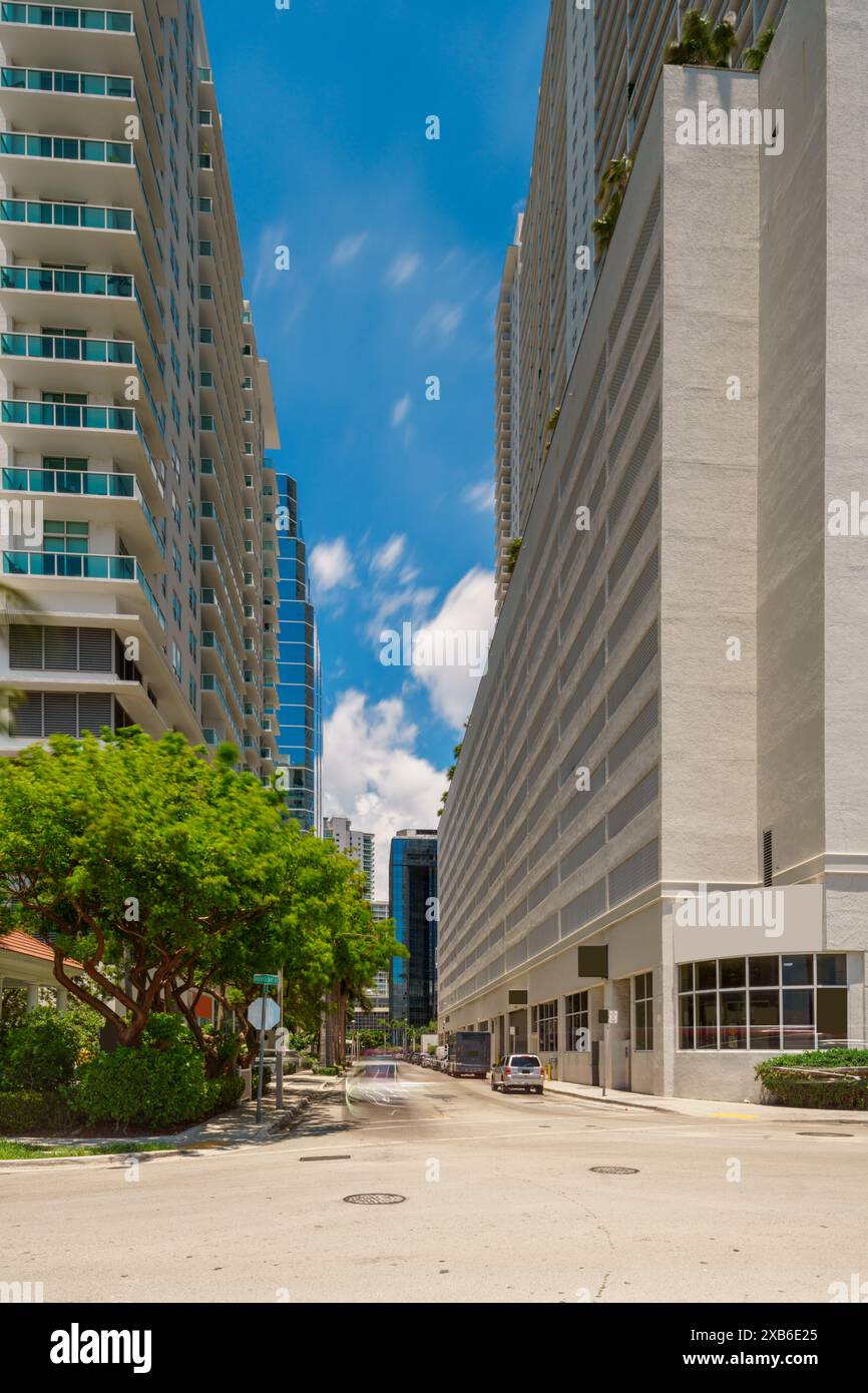 View down SE 12 Terrace Brickell Bay Drive 2024. Miami Florida, USA ...