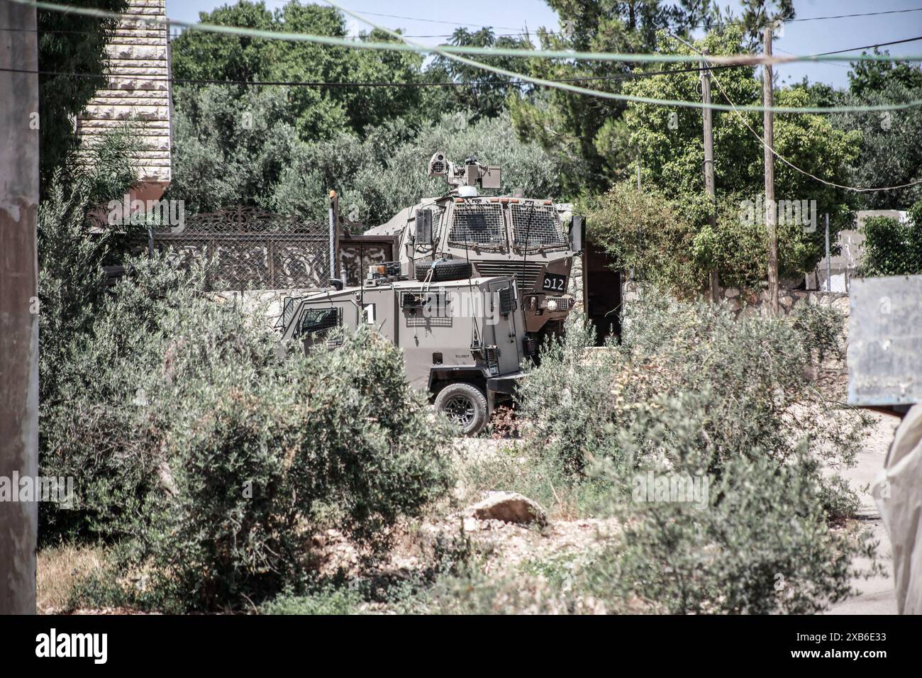 Tubas, Palestine. 10th June, 2024. Israeli military mechanisms are seen ...