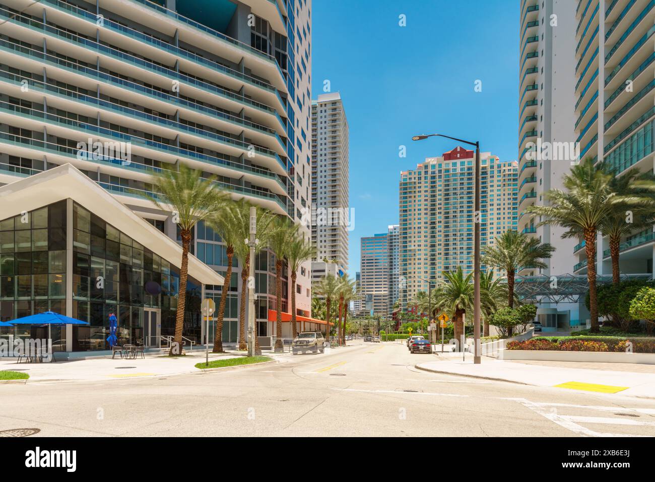 View down Brickell Bay Drive from 14th Street facing north. Miami ...