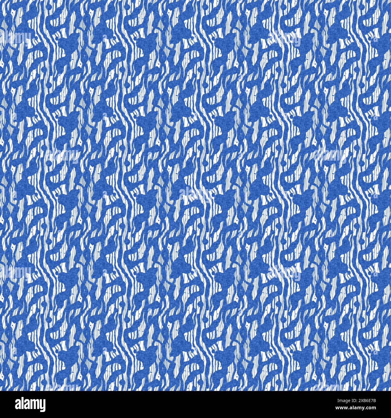 Wavy abstract electric blue weave pattern with broken linear stripe ...