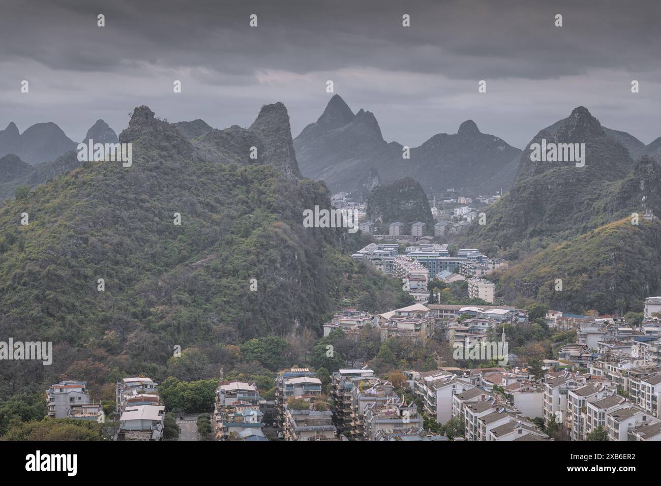 Unique and spectacular karst landforms in Yangzhou, Guilin, China. Copy ...