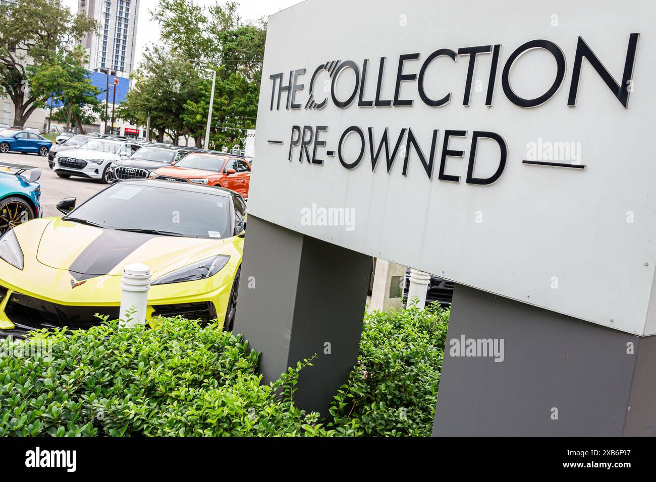 Miami Florida,The Collection Pre-Owned,sports cars,sale display,sign ...