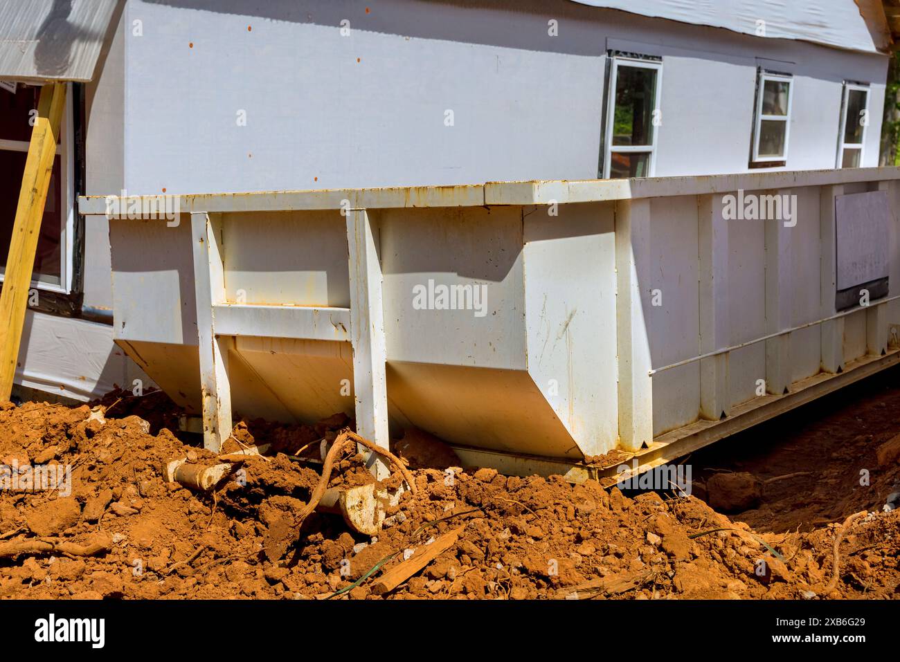 Garbage dumpsters, metal container is used with construction waste for ...