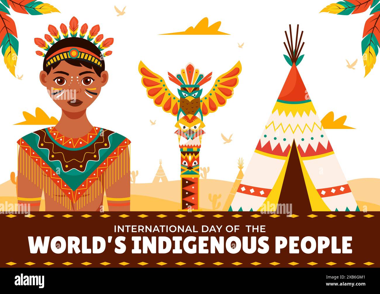 Vector Illustration for World Indigenous People Day on August 9 to ...