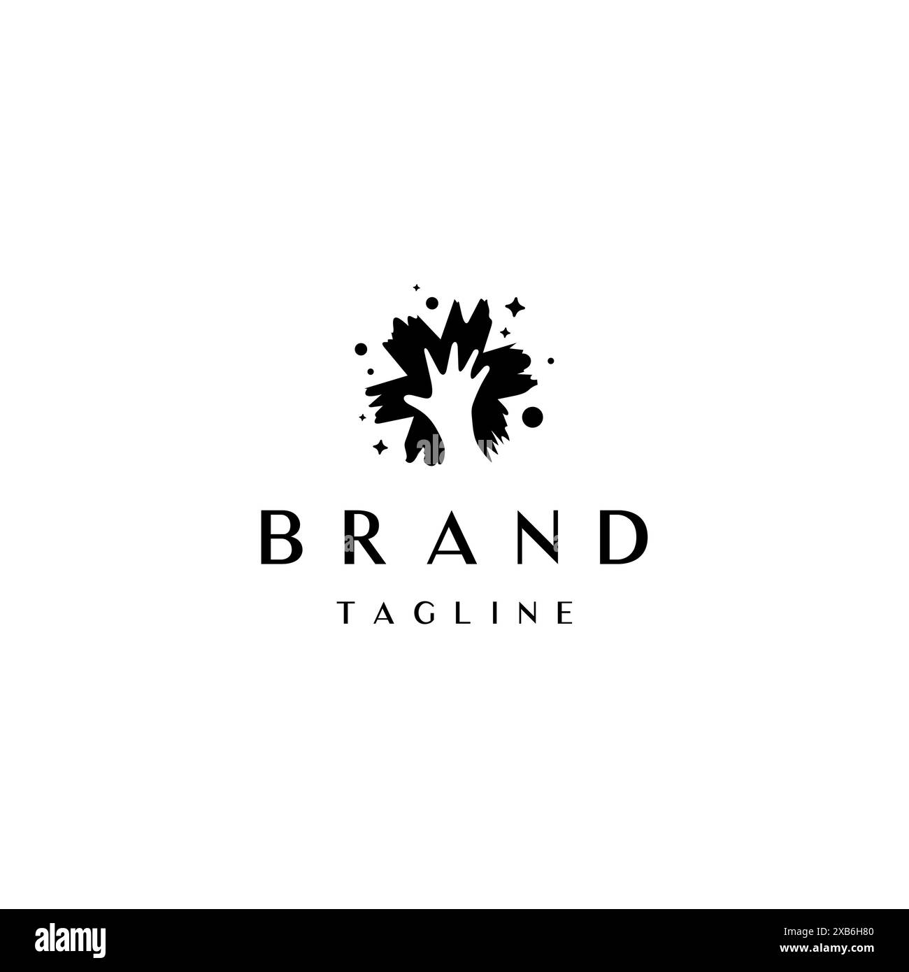 Childs Hand and Abstract Spark Logo Design. Childs Hand Silhouette ...