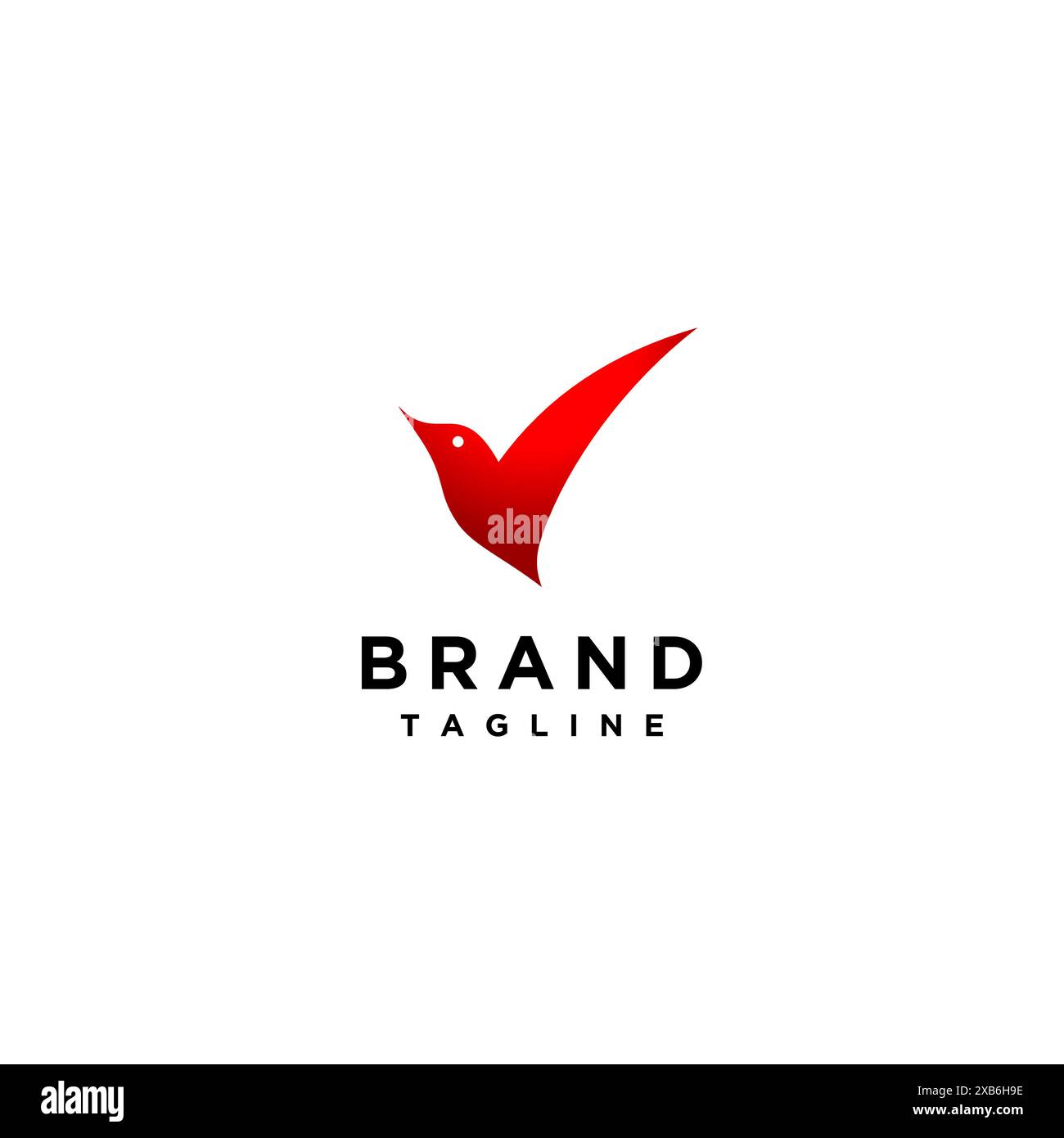 Minimalist Red Bird Check Logo Design. Logo Template About ...