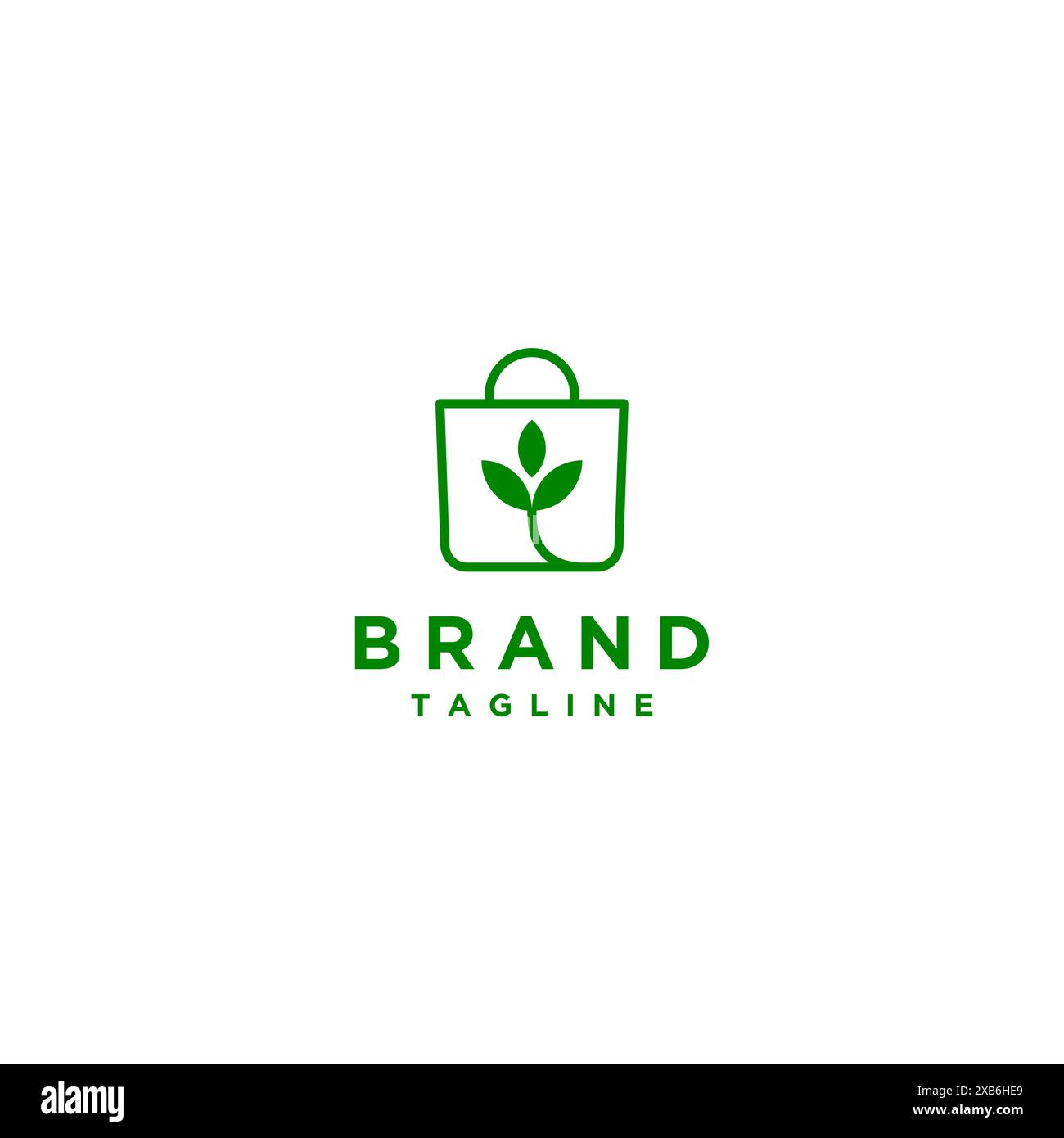 Natural Shopping Bags Logo Design. Natural Store With Shopping Bag Icon ...