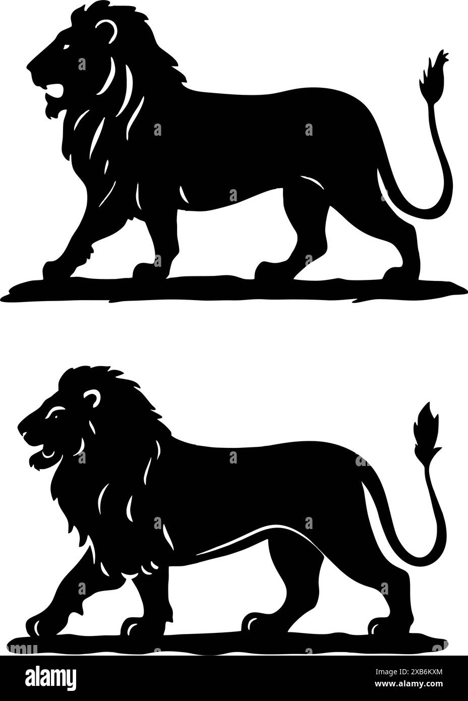 Regal Lion Silhouette Art Stock Vector Image & Art - Alamy