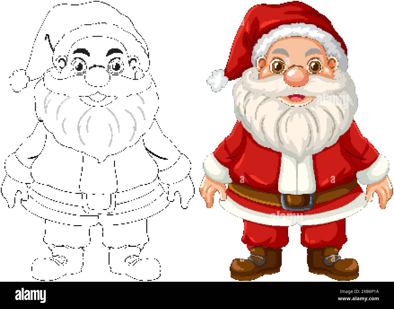 Color and outline versions of Santa Claus Stock Vector Image & Art - Alamy
