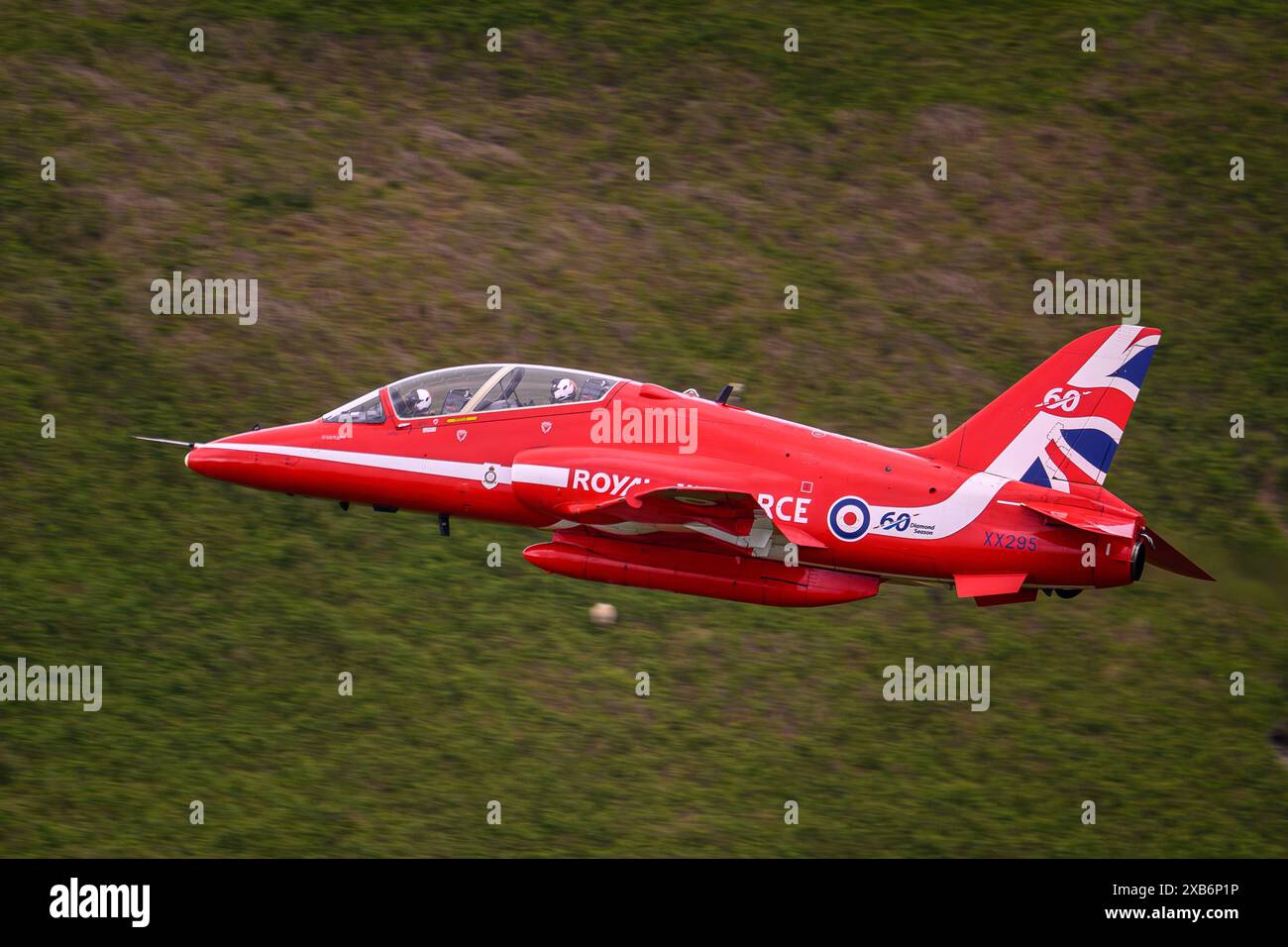 The Red Arrows transiting through the Mach Loop ow level Stock Photo ...