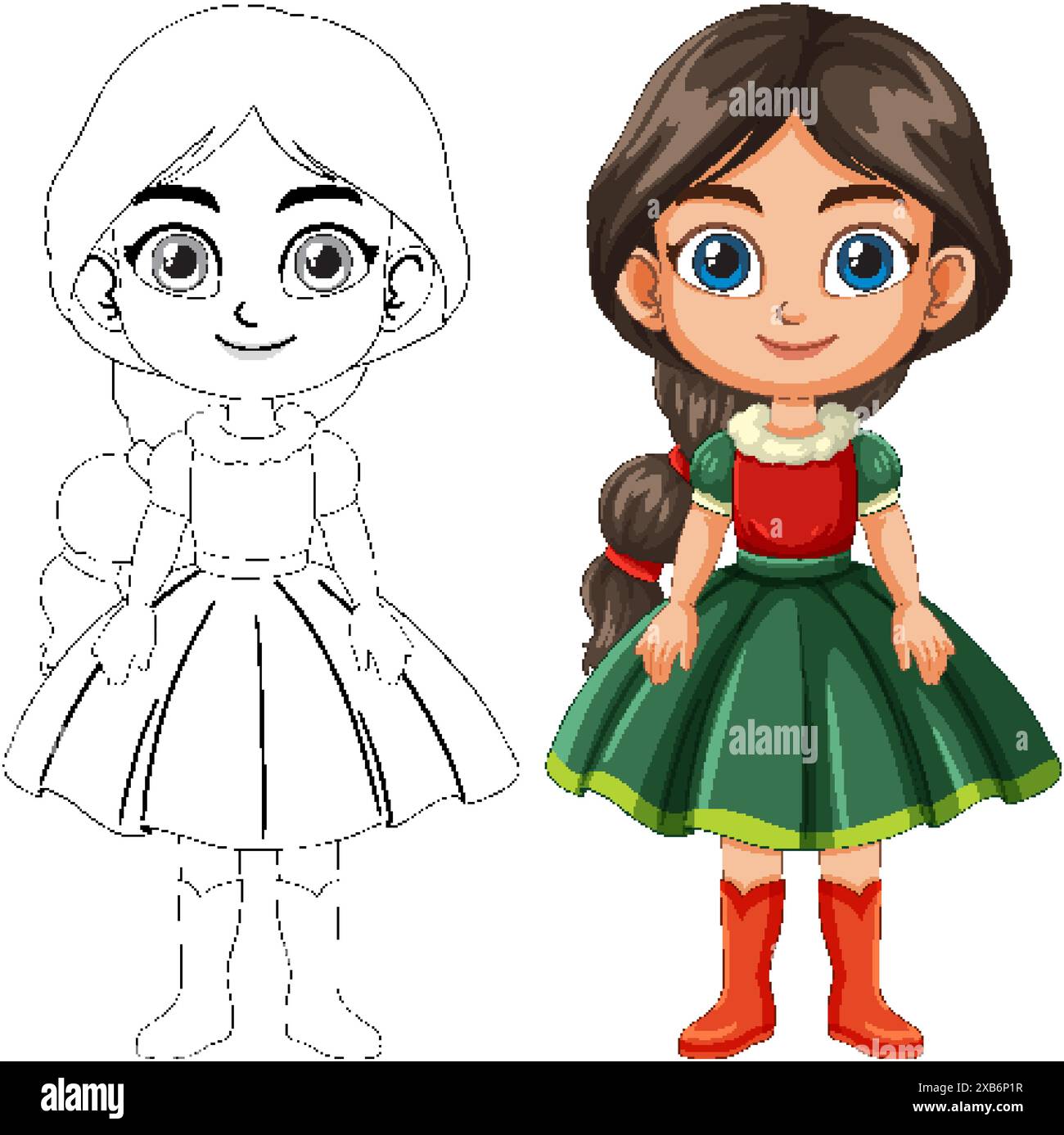 Child in bright winter Stock Vector Images - Alamy