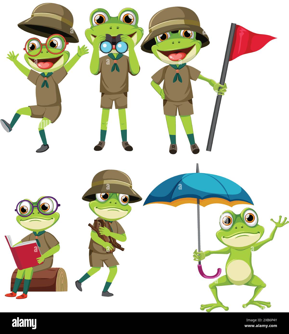 Frogs in various scout activities and poses Stock Vector Image & Art ...