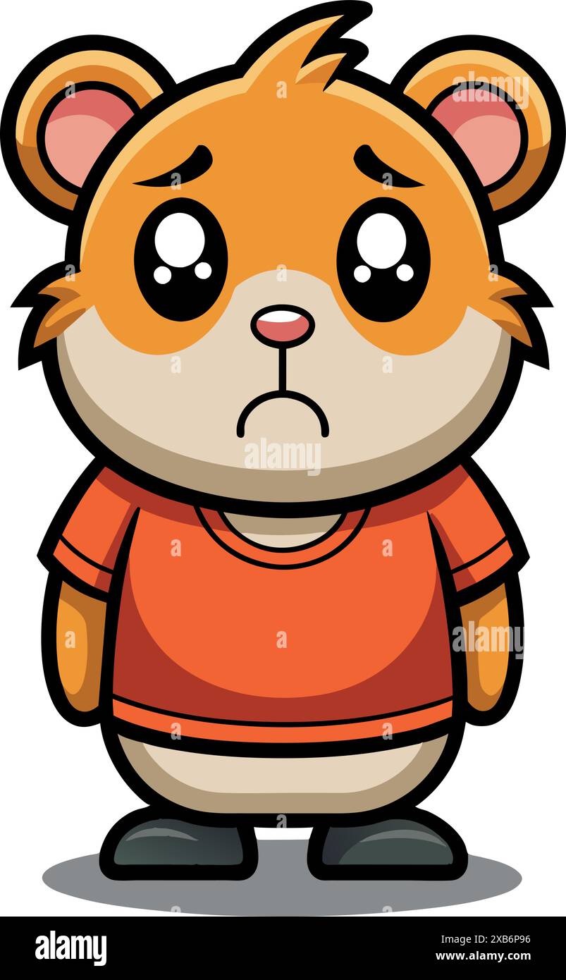 Sad hamster with a white background,,vector illustration Stock Vector ...