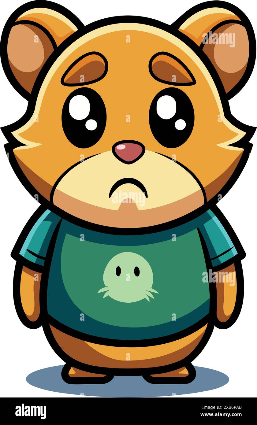 Sad hamster with a white background,,vector illustration Stock Vector ...