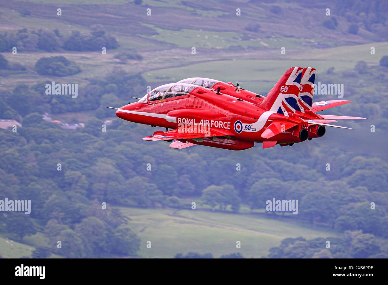 The Red Arrows transiting through the Mach Loop ow level Stock Photo ...