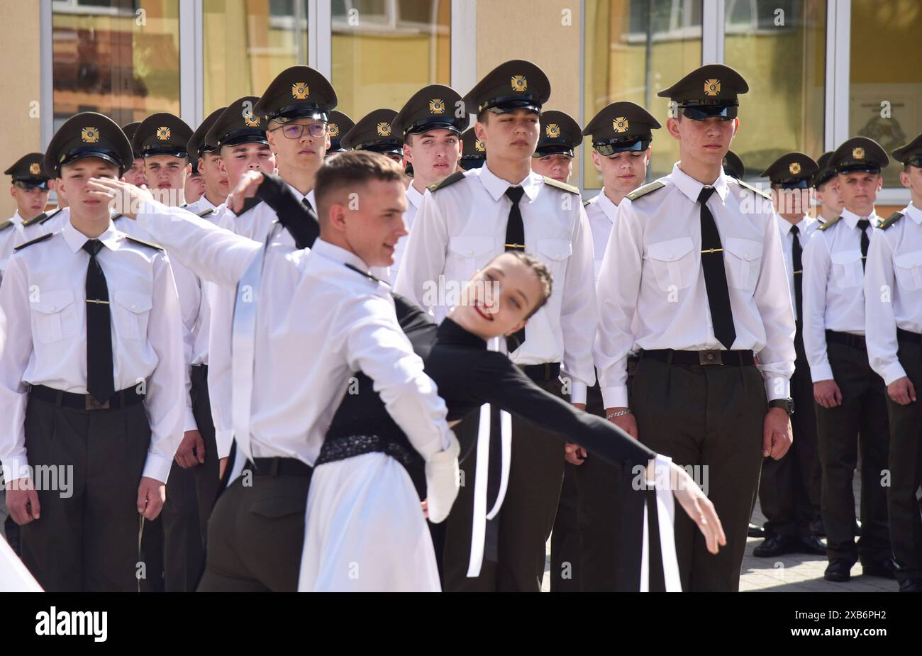 June 8, 2024, Lviv, Ukraine: Cadets of the Heroiv Krut Lyceum dance a ...