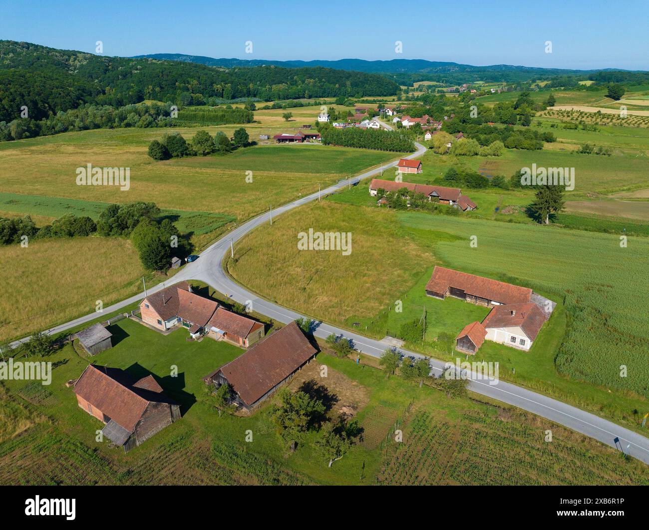 A village in rural Slavonia region, Croatia Stock Photo - Alamy