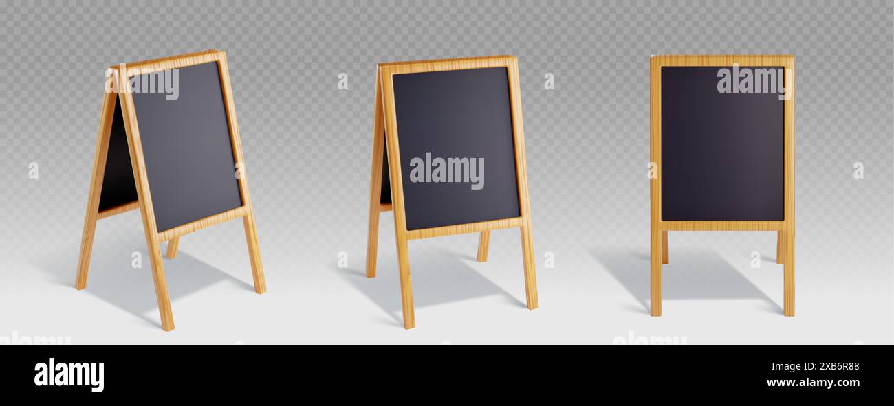 Pavement 3d signboard for menu or advertising. Different angles of view ...