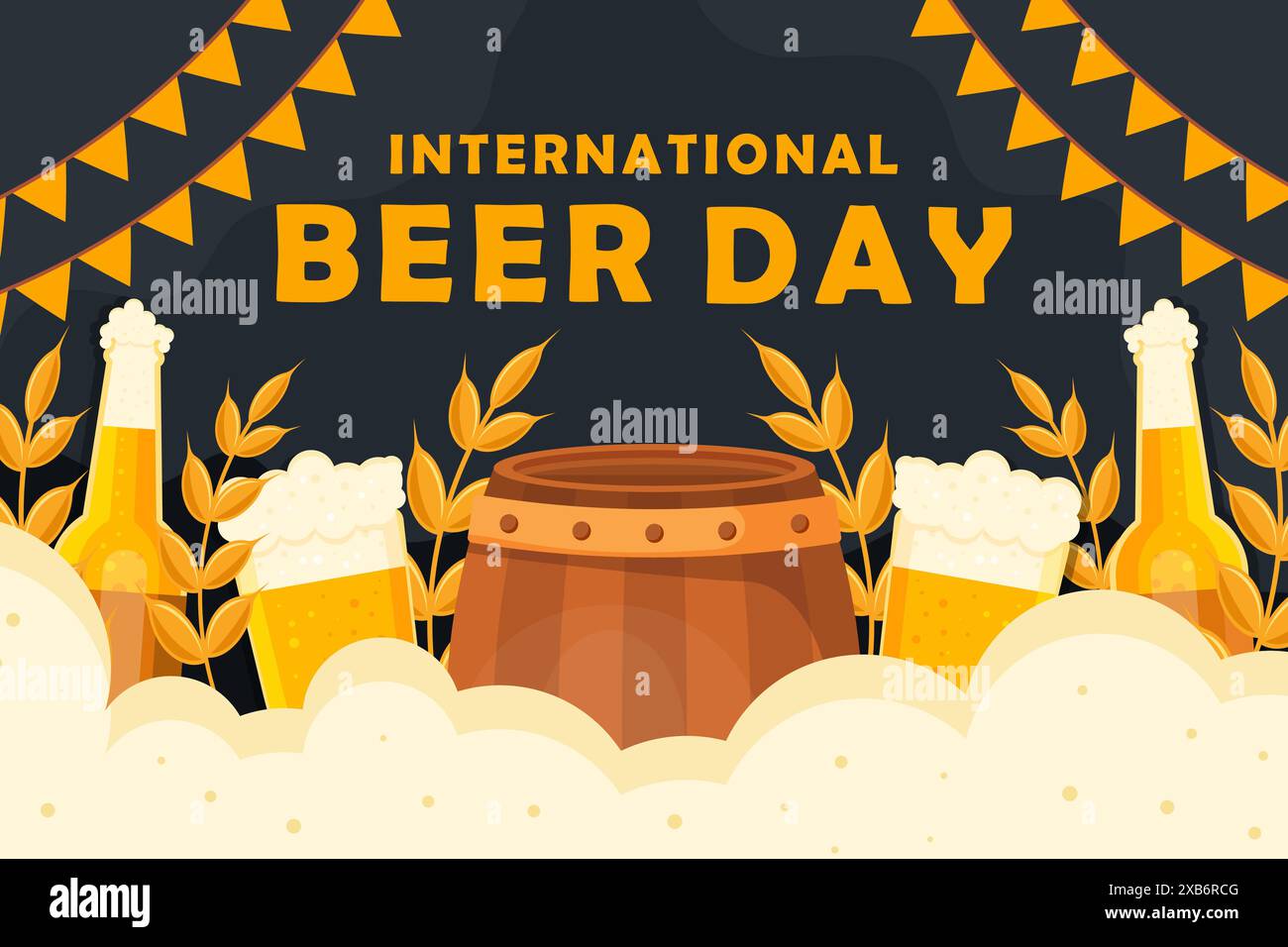 international beer day background illustration in flat style Stock ...