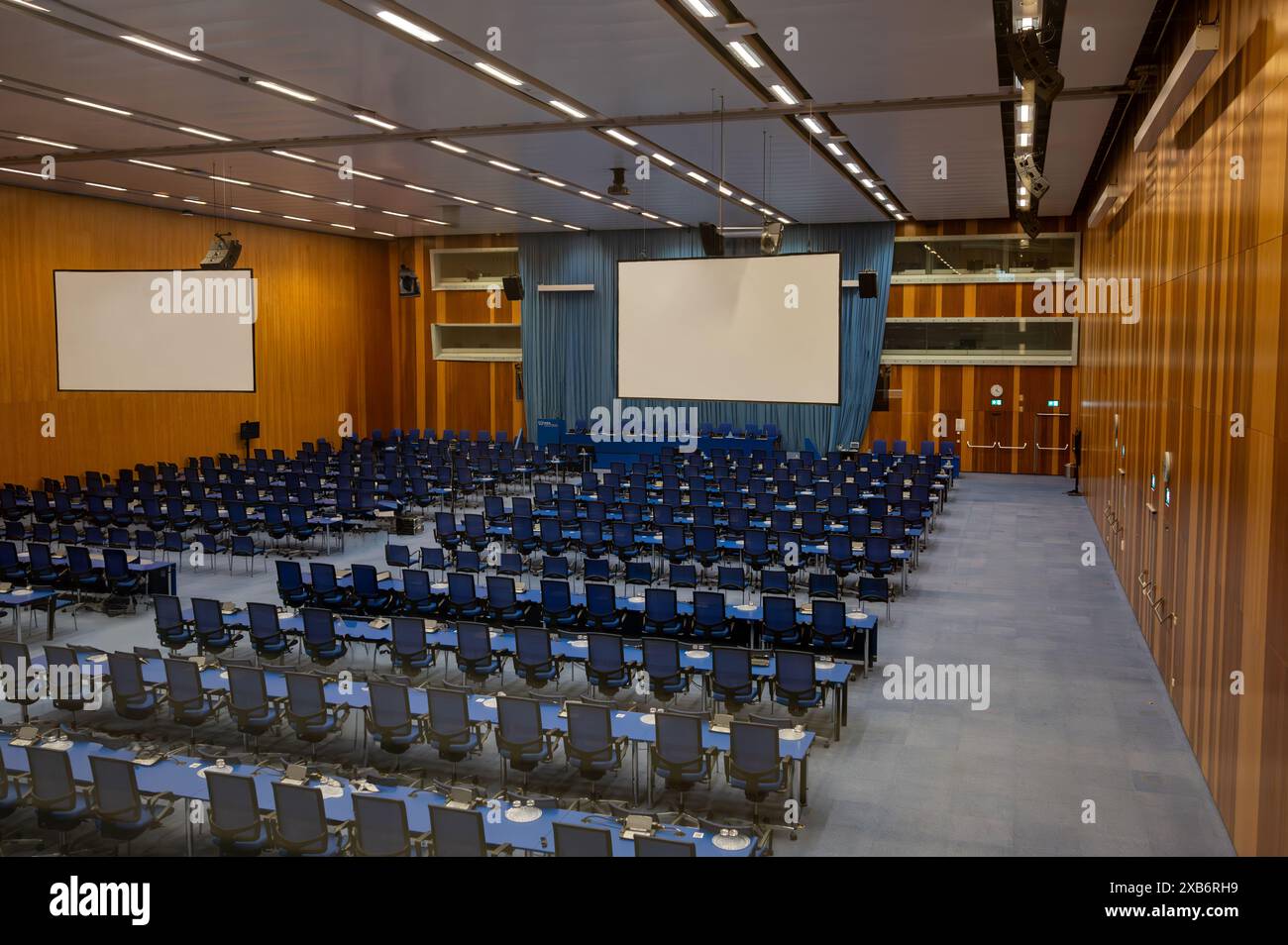Vienna, Austria, August 2022. A meeting room at the headquarters of the ...