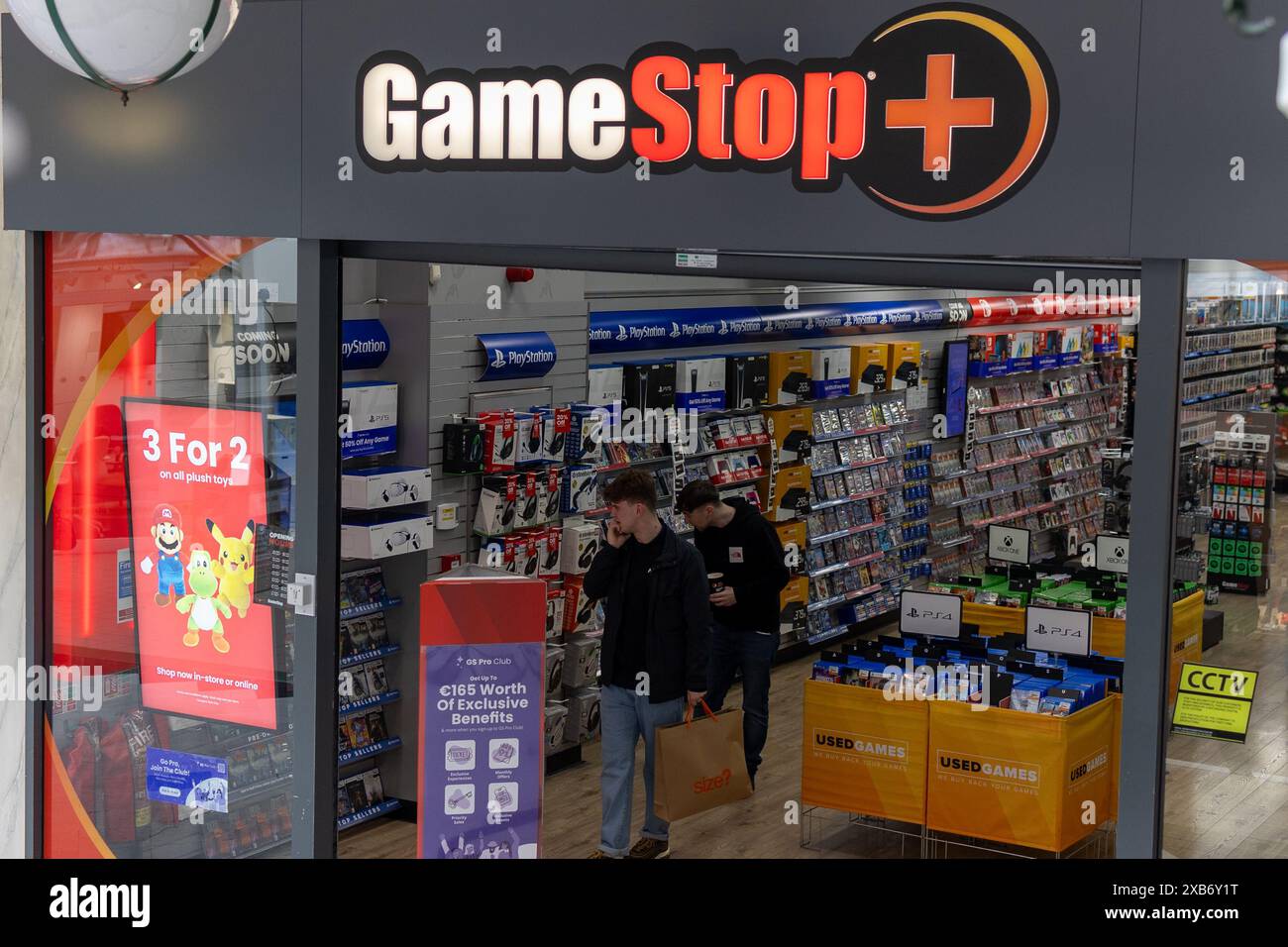 DUBLIN, IRELAND - 25 MARCH 2023: GameStop store with a prominent logo ...