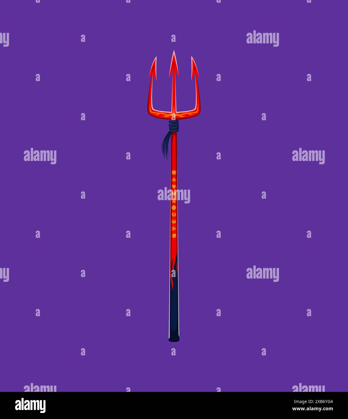 Cartoon devil trident, isolated vector Halloween item. Sinister symbol ...