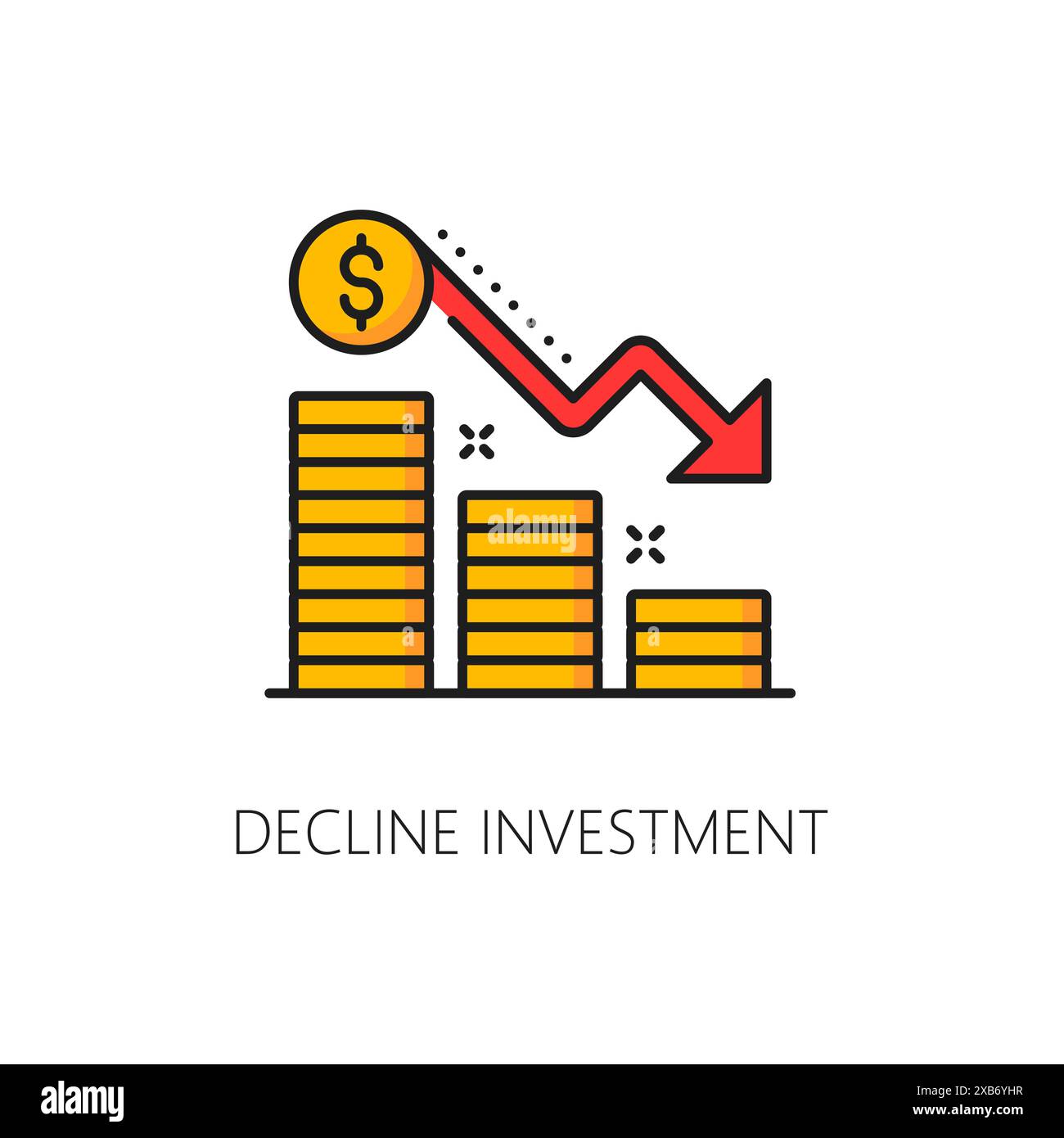 Reduction risk line icon Stock Vector Images - Alamy