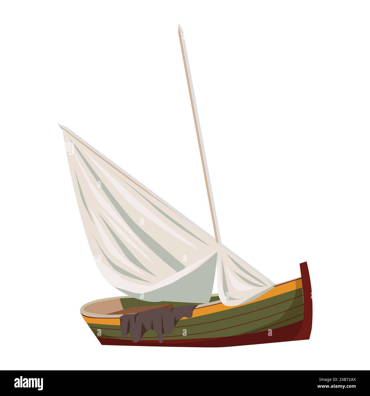Sailboat retro ship, fishery, travel vessel Stock Vector Image & Art ...