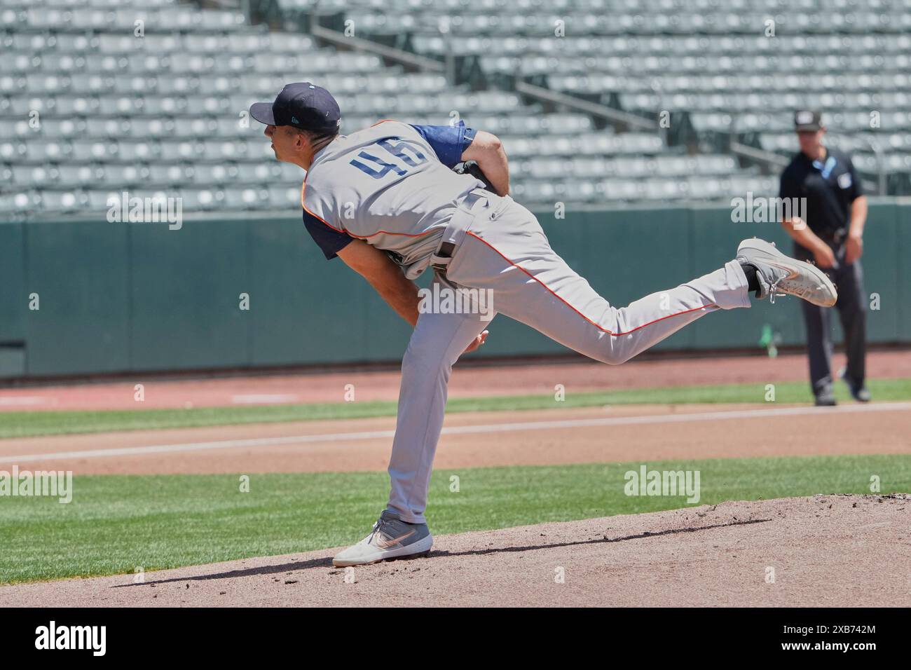 May 26 2024: Sugar Land pitcher Colton Gordon (46) throws a pitch during the Sugar Land and Salt ...