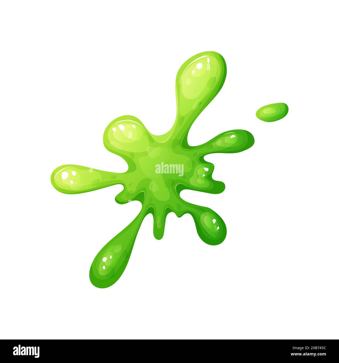 Liquid colorful slime in cartoon style. Fluid mucus drip, splatter or ...