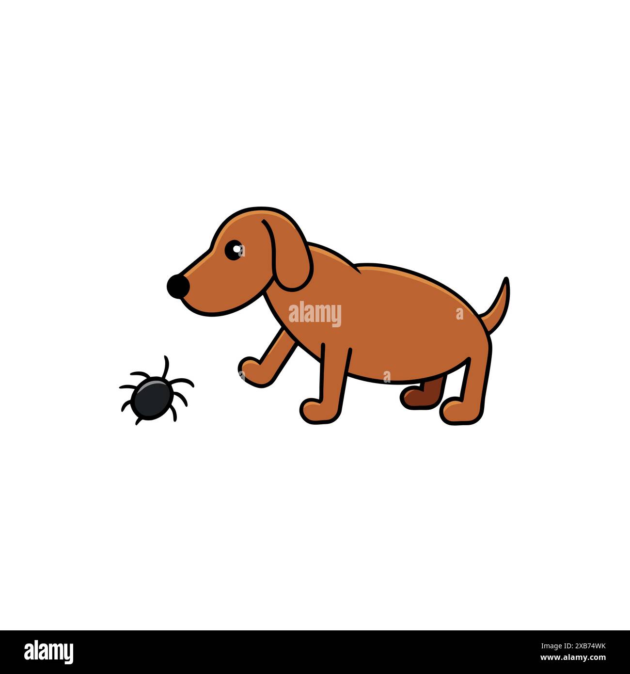 Brown Dog Tick bug play icon vector illustration. AI generated image ...