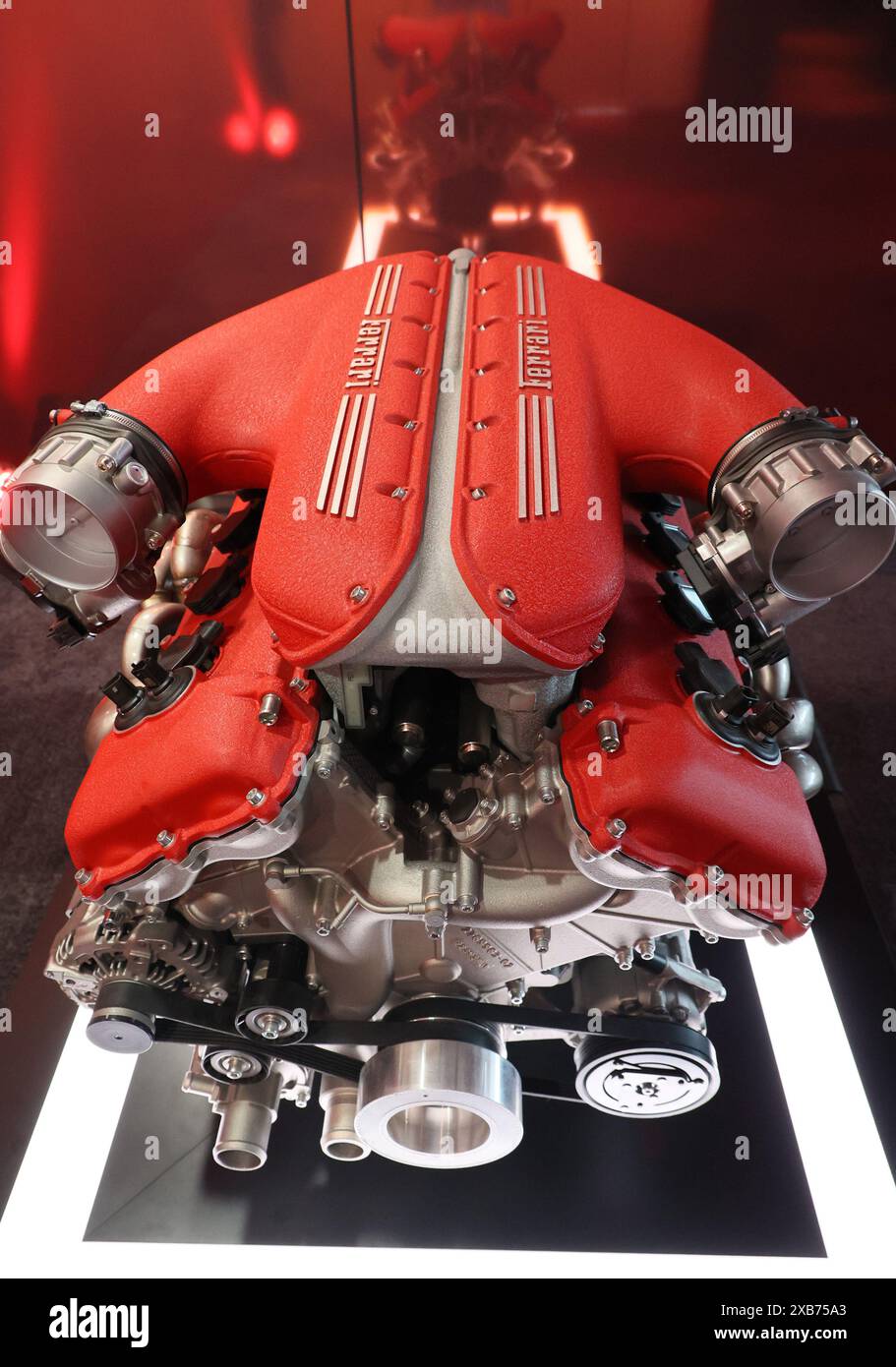 June 11, 2024, Tokyo, Japan - Italian sports car maker Ferrari displays ...